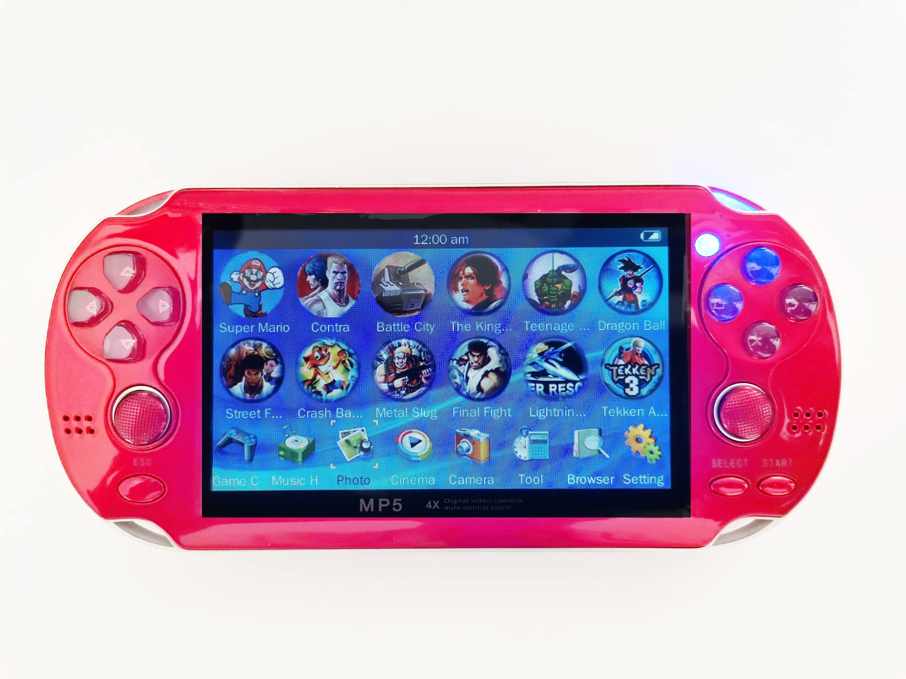 Handheld Portable Game Console,ANXTO Mini Retro Player Built-in Classic Games 4.3 Inch 8G Built-in Free 10000 Games+LCD Screen MP4 Function,Present for Kids and Adult red