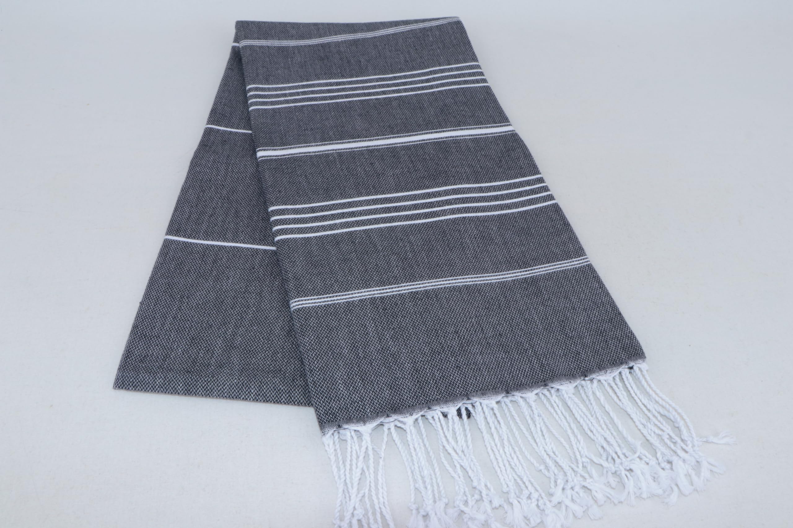 Agah Home Beach Towel for Bathroom - Travel Beach Towel for Adults - Turkish Beach Towel - Sand Resistant Beach Towels for Vacation - Thin, Large and Quick Dry Beach Towel - 40' Γ 70' (Sultan-Black)