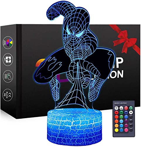Night Light for Boys and Girls ,XXMANX 3D Nightlight Bedside Lamp 7 Colors Changing Touch & Remote Control Boys Toys Christmas Gifts for Men Kids (Remote & Touch