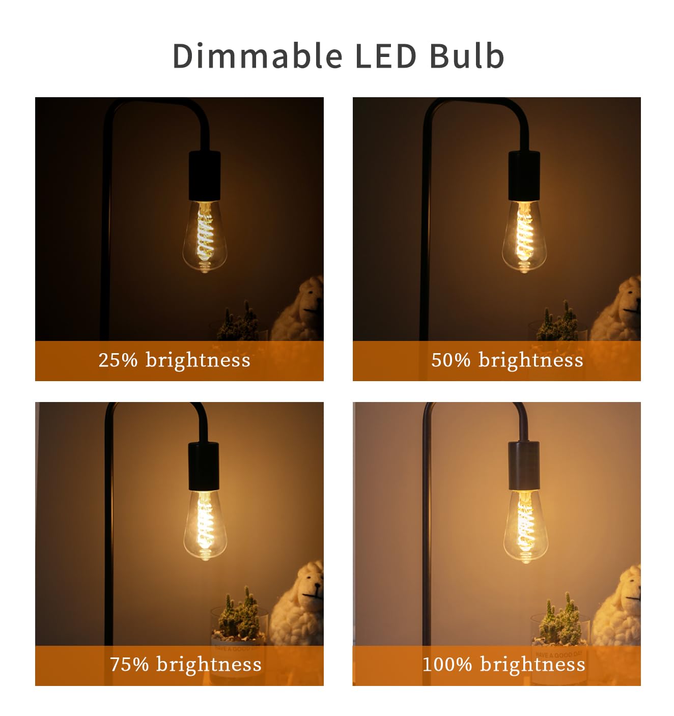 Austin Coast 12 PCS Dimmable Vintage LED Edison Bulbs, 6W Equivalent 60 Watt, Warm White 2700K, Antique Flexible Spiral LED Filament Light Bulb, ST58 (ST19), 600 Lumens, E26 Base, Clear Plastic