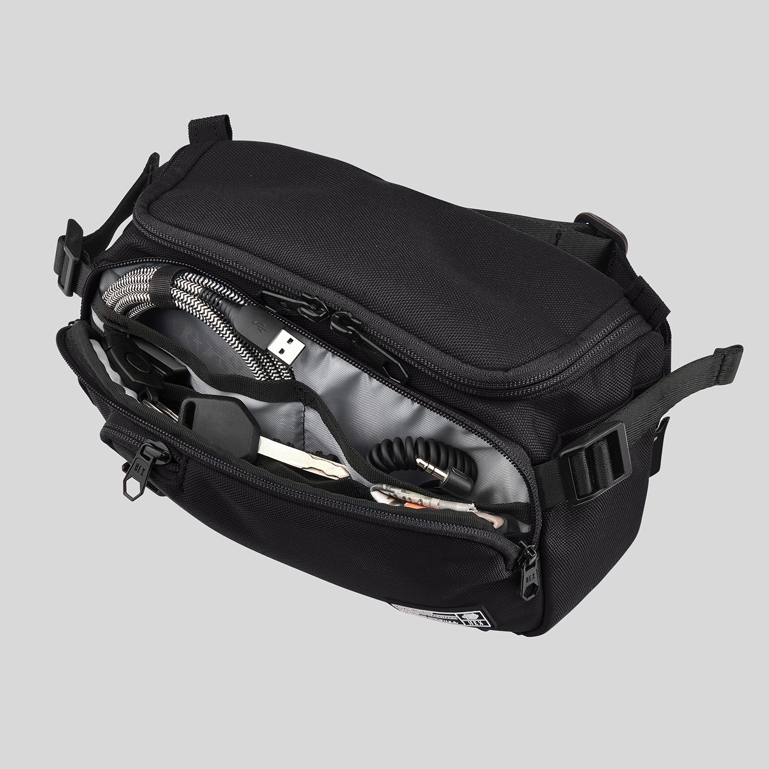 HEX Ranger Camera Mini Sling, Lightweight Water Resistant Mirrorless Camera Sling with YKK Zippers, Interior Dividers, Adjustable Load Straps & More, Camo