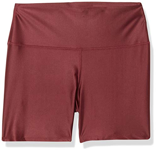 Amazon Brand - Core 10 Women's Icon Series Liquid Shine High Waist Yoga Short β 5 Merlot, Large