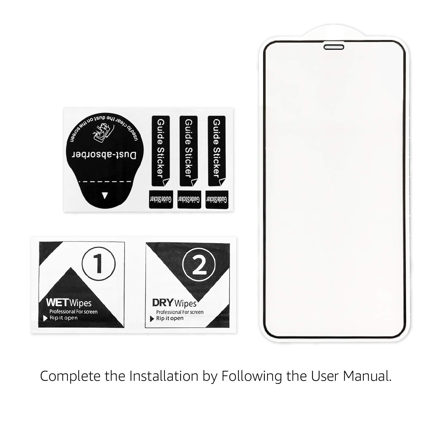 Amazon Basics Full-Coverage Tempered Glass Screen Protector for iPhone XR/11 - 6.1 Inch, (5.63" x 2.68"), 2-pack