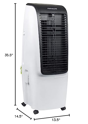 Frigidaire Portable Evaporative Air Fan and Humidifier| Portable Air Conditioner Cools up to 640 Square Feet | Personal Indoor Swamp Cooler | 600 CFM | Black/White