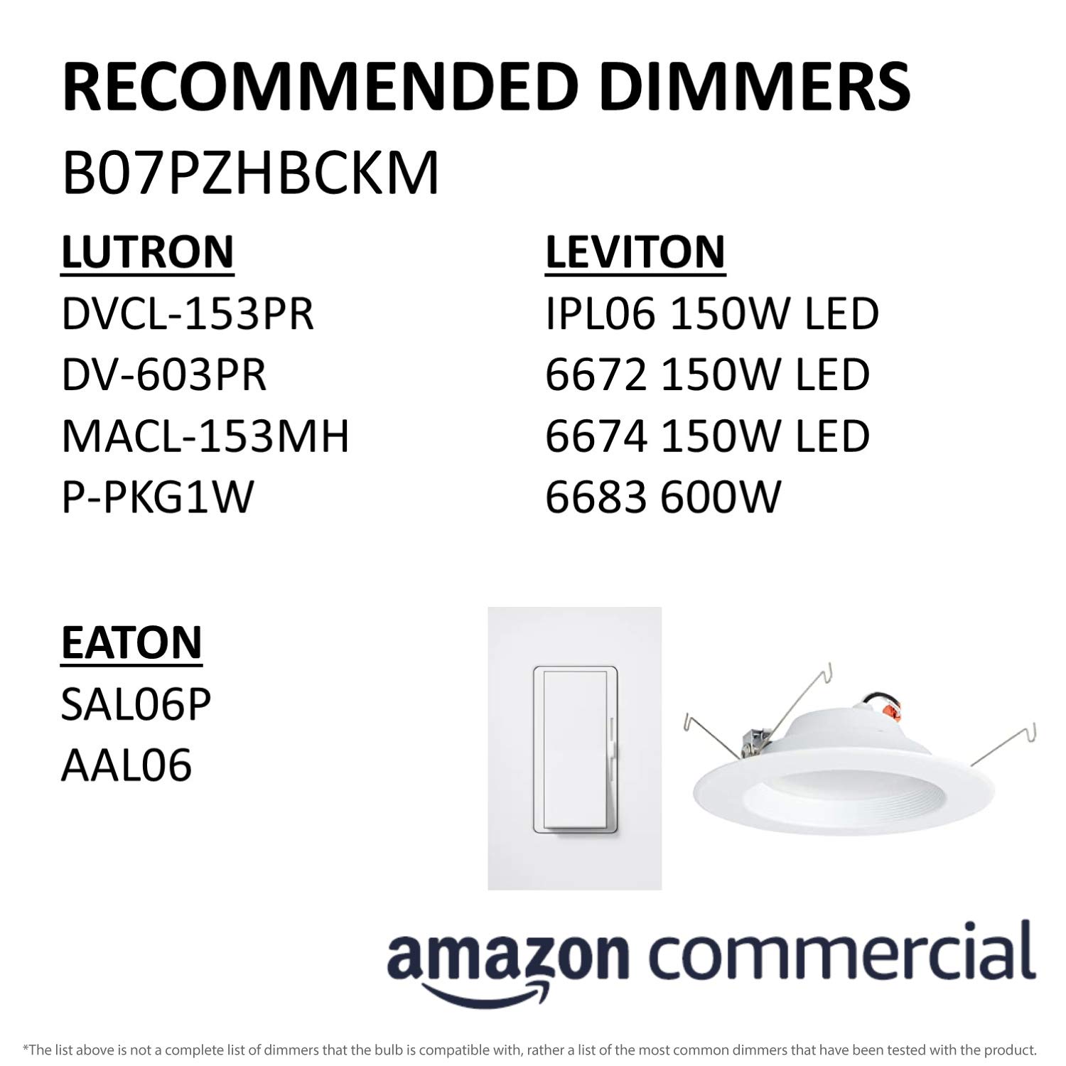AmazonCommercial 75 Watt Equivalent, 5/6-Inch Recessed Downlight, Dimmable, Round LED Light Bulb , Warm White, 12-Pack