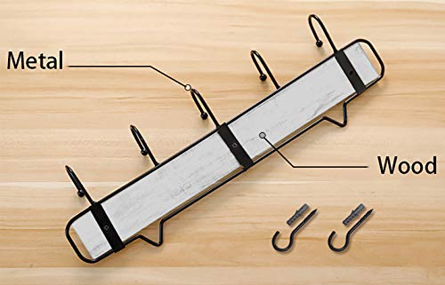 Zembros Coat Rack Wall Mounted, Set of 3 Hangers With Different Sizes (6,5 and 4 hooks), With Wood and Metal the hook Rail Can be for Coat Hat Purse Keys-Perfect for Your Entryway, Bedroom and Kitchen