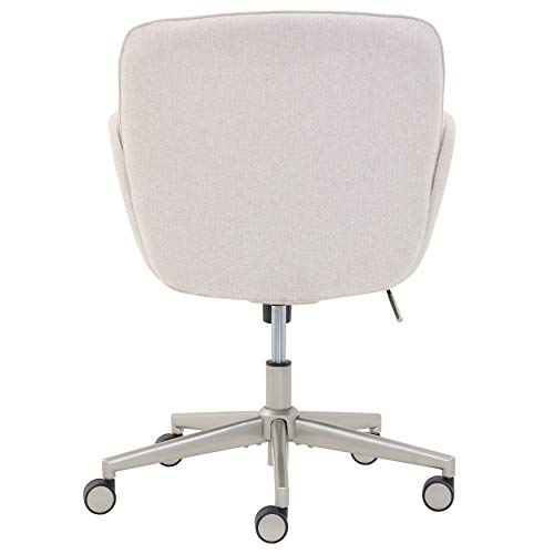 Amazon Brand – Rivet Modern Upholstered Swivel Home Office Task Chair, 25.5"W, Beige with Nickel Finish