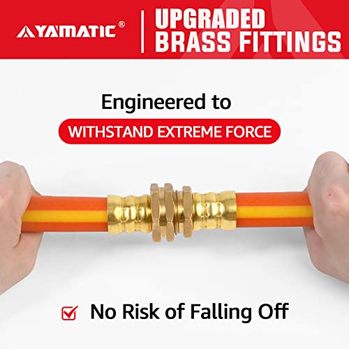 YAMATIC Heavy Duty Garden Hose 5/8 in x 30 ft, Ultra Flexible Water Hose, Drinking Water Safe, All-weather, Lightweight, Burst 600 PSI