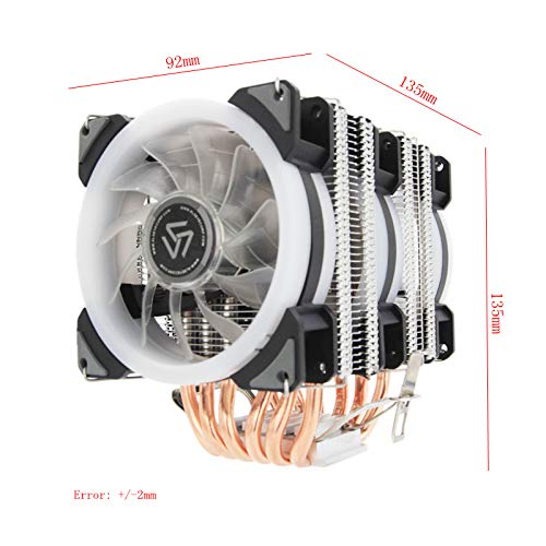 ALSEYE CPU Cooler, 90mm RGB CPU Fan 6 Heatpipes CPU Air Cooler 4 Pin Computer CPU Cooling Fan Radiator for Intel & AMD Motherboard CPU Cooling Easy Installation