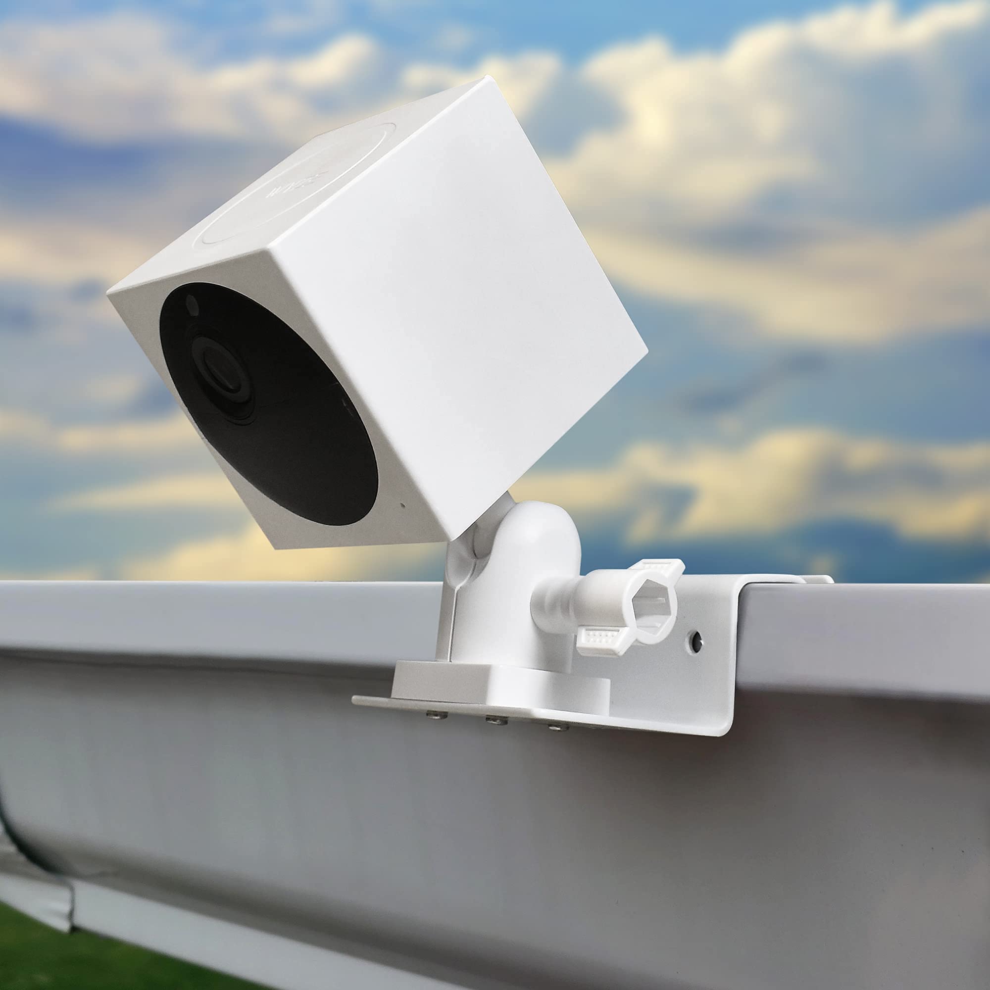 Aobelieve Gutter Mount for Wyze Cam v3 and Wyze Cam Outdoor, Set of 2, White