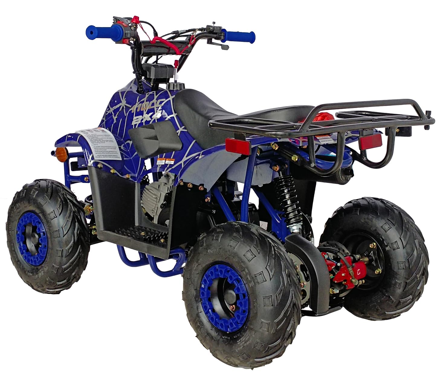 HHH ATV Boulder 110B1 Gas 110cc ATV for Kids Quads Youth ATV Quad ATVs Fully Automatic Children 4 Wheeler (Blue Spider Color)