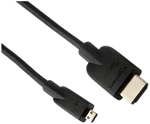 Amazon Basics High-Speed Micro-HDMI to HDMI TV Adapter Cable (Supports Ethernet, 3D, and Audio Return) - 6 Feet (5-Pack)