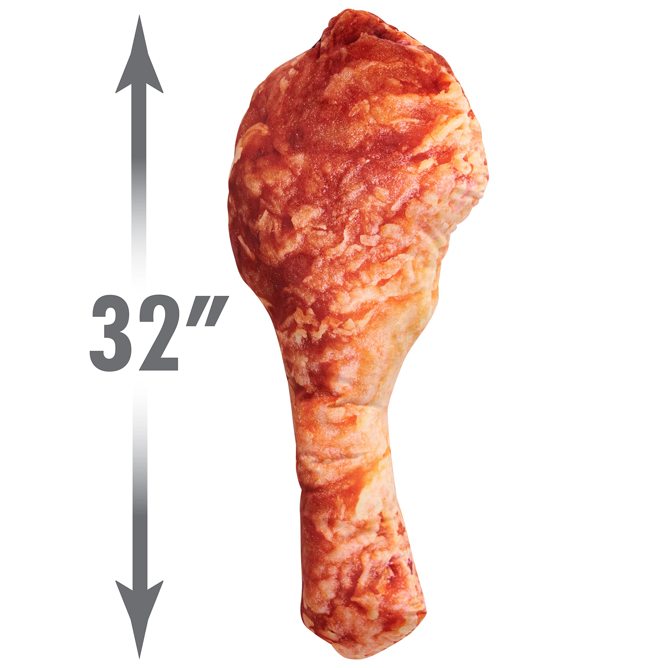 Seriously Super Sized 32-inch Stuffed Fried Chicken Drumstick Food Plushie, Supersize Food Plush, Kids Toys for Ages 3 Up by Just Play
