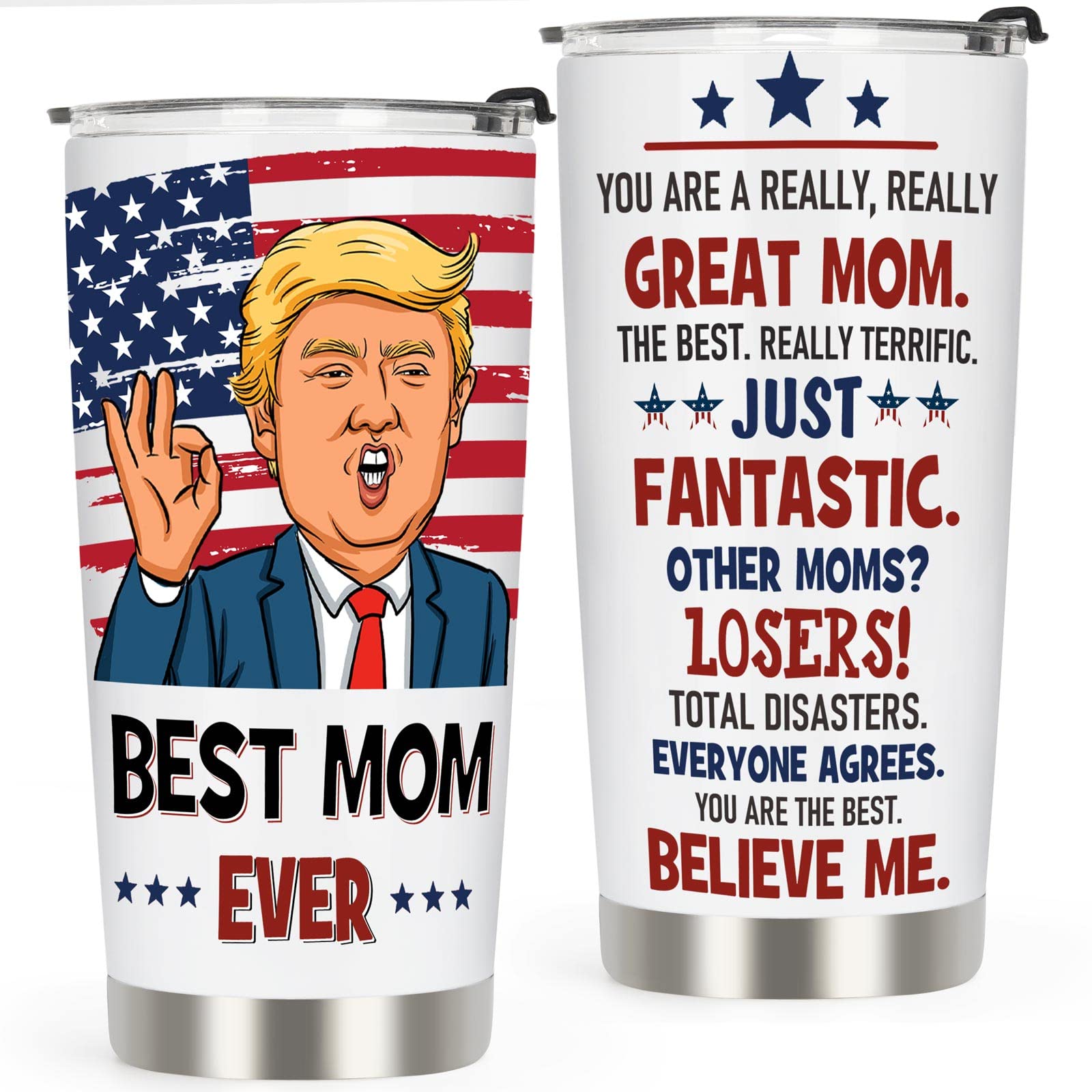 AREOK Mothers Day Gifts for Mom from Daughter Son, Best Mom Ever Gifts - Great Mom Mother Gifts, Mothers Day Birthday Tumbler Gift for Mom, 20 Oz Mom Tumbler Cup