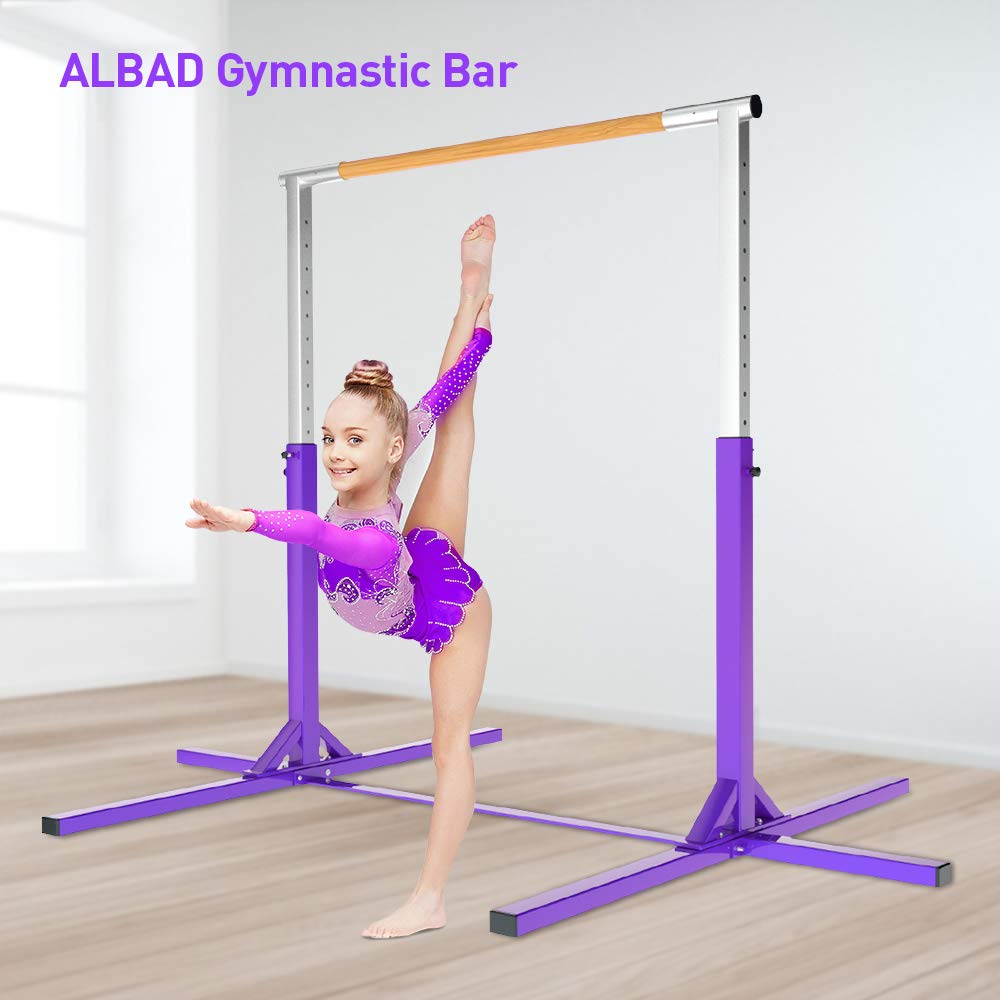 ALBAD Gymnastics Bar for Home, Gymnastic Training Bar, Expandable Junior Horizontal Kip Bar, Body Workout Bar, 3' to 5' Height Adjustable, 440 lbs Weight Capacity, Ideal for Indoors Practice