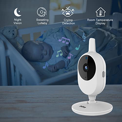 JouSecu Baby Monitor with 2 Cameras, Video Baby Monitor, 4.3" LCD Split Screen,2-Way Audio, Crying Detection, Night Vision, Temperature Detection