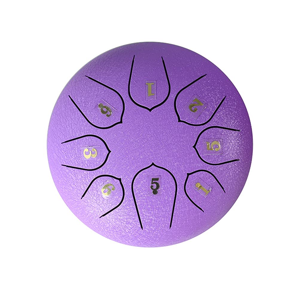 LAOZE Steel Tongue Drum-12 Inch 13 Note Percussion Instrument Lotus Hand Pan Drum with Drum Mallets Carry Bag (6''-8note, Gold)