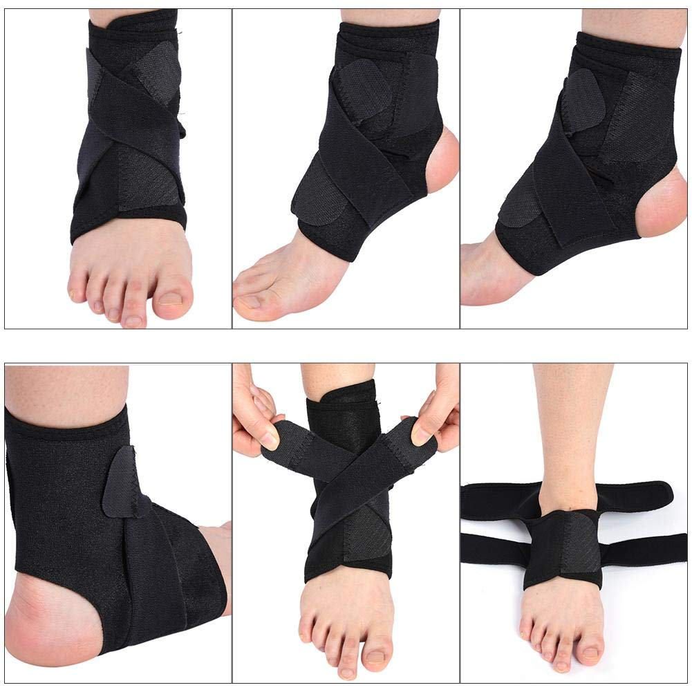 Ankle Support Brace, Ankle Brace for Women and Men, Foot Sprain Injury Pain Wrap Strap Protector Black Adjustable Breathable Ankle Support Brace Compression Ankle Support Wrap For Sprained Ankle