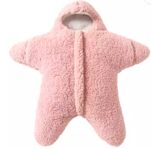 Babystar Baby Starfish Sleeping Stroller Blanket, Newborn Infant Cashmere Cotton Baby Footie/Swaddle Blanket (Pink)