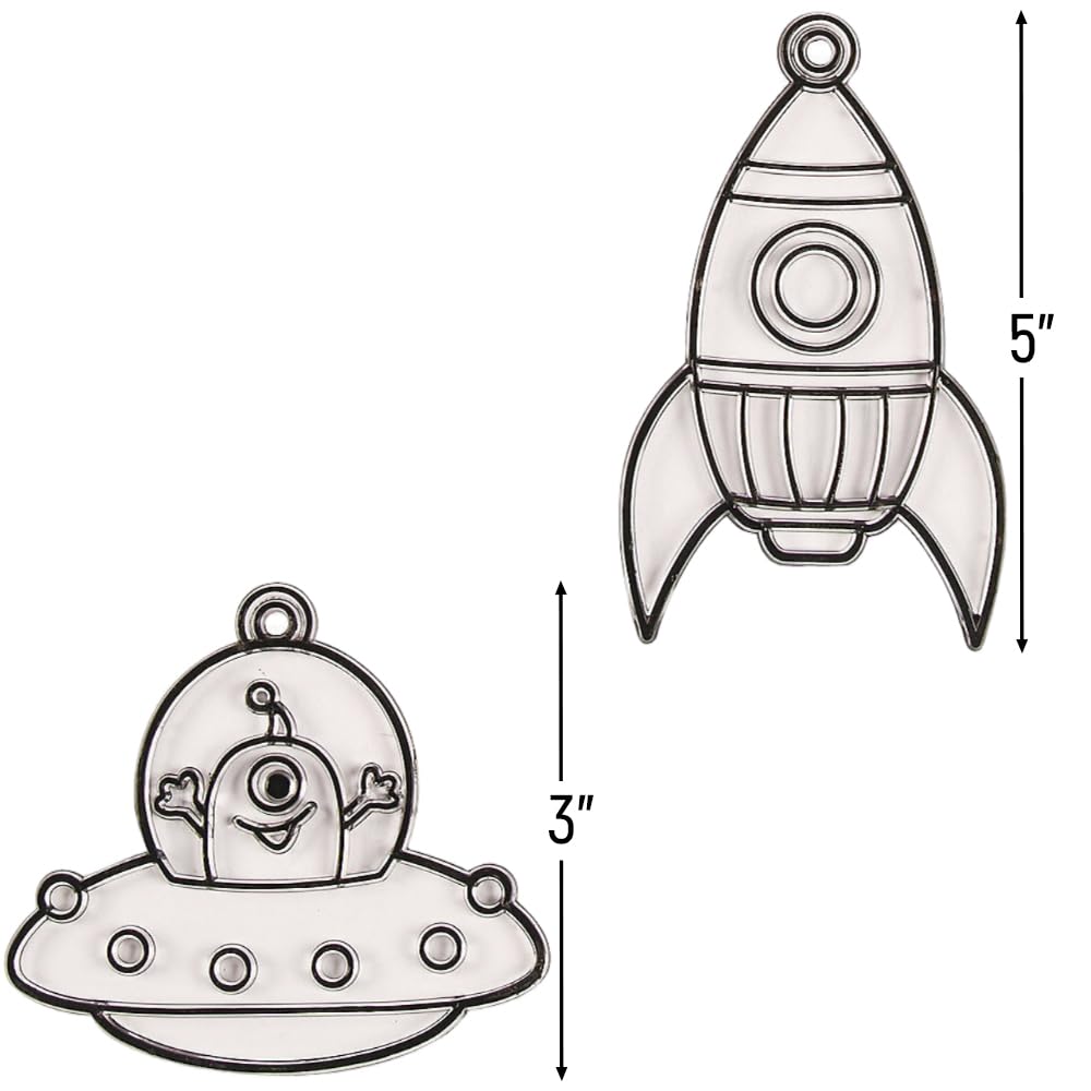 Fun Express Outer Space Suncatchers, Makes 24 - VBS Vacation Bible School Supplies/Decor - DIY Crafts for Kids and Fun Home Activities
