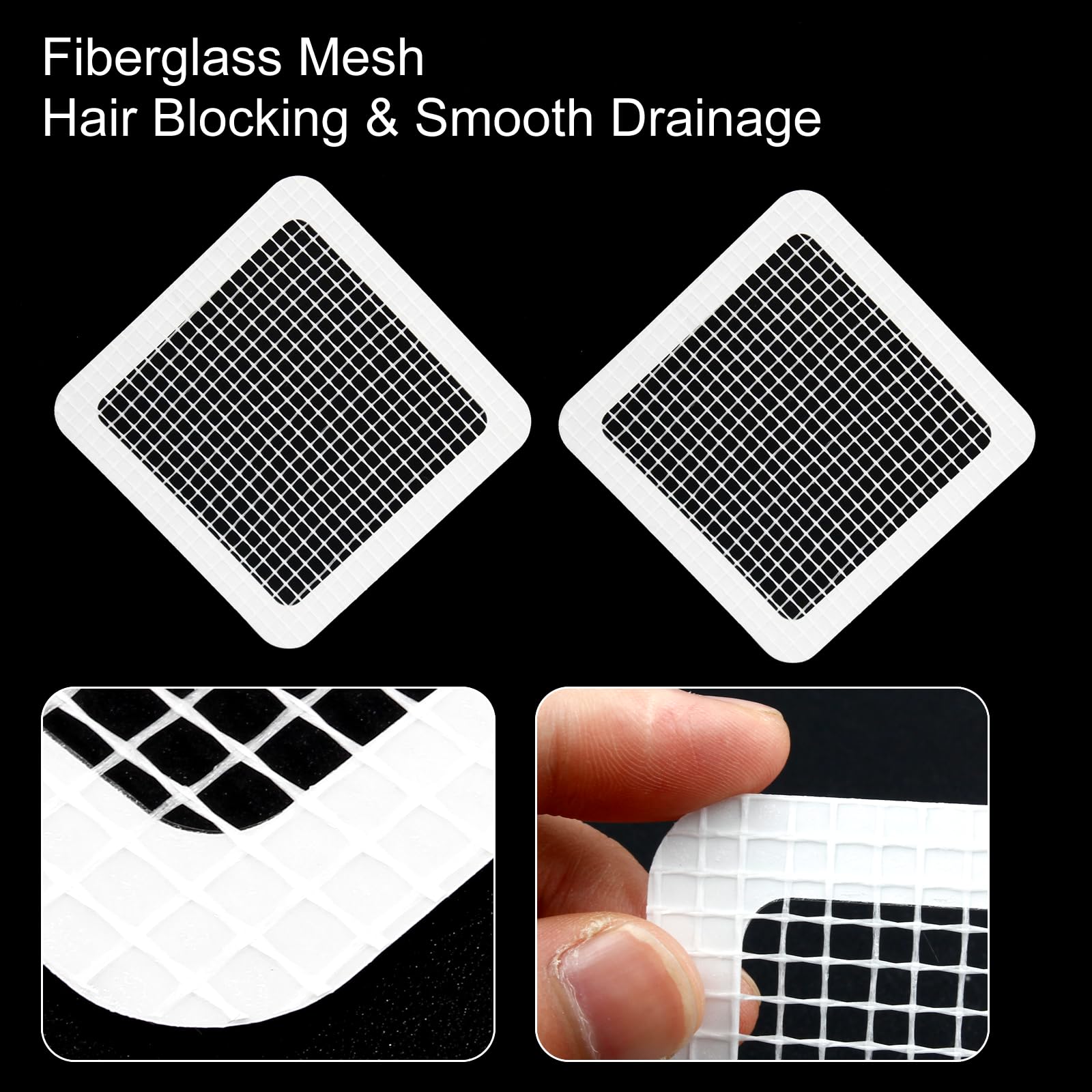 Waziaqoc 25PCS Disposable Shower Drain Mesh Stickers, Square Hair Strainers Catcher Bathtub Collector Sticker for Bathroom(Length:100MM/4)
