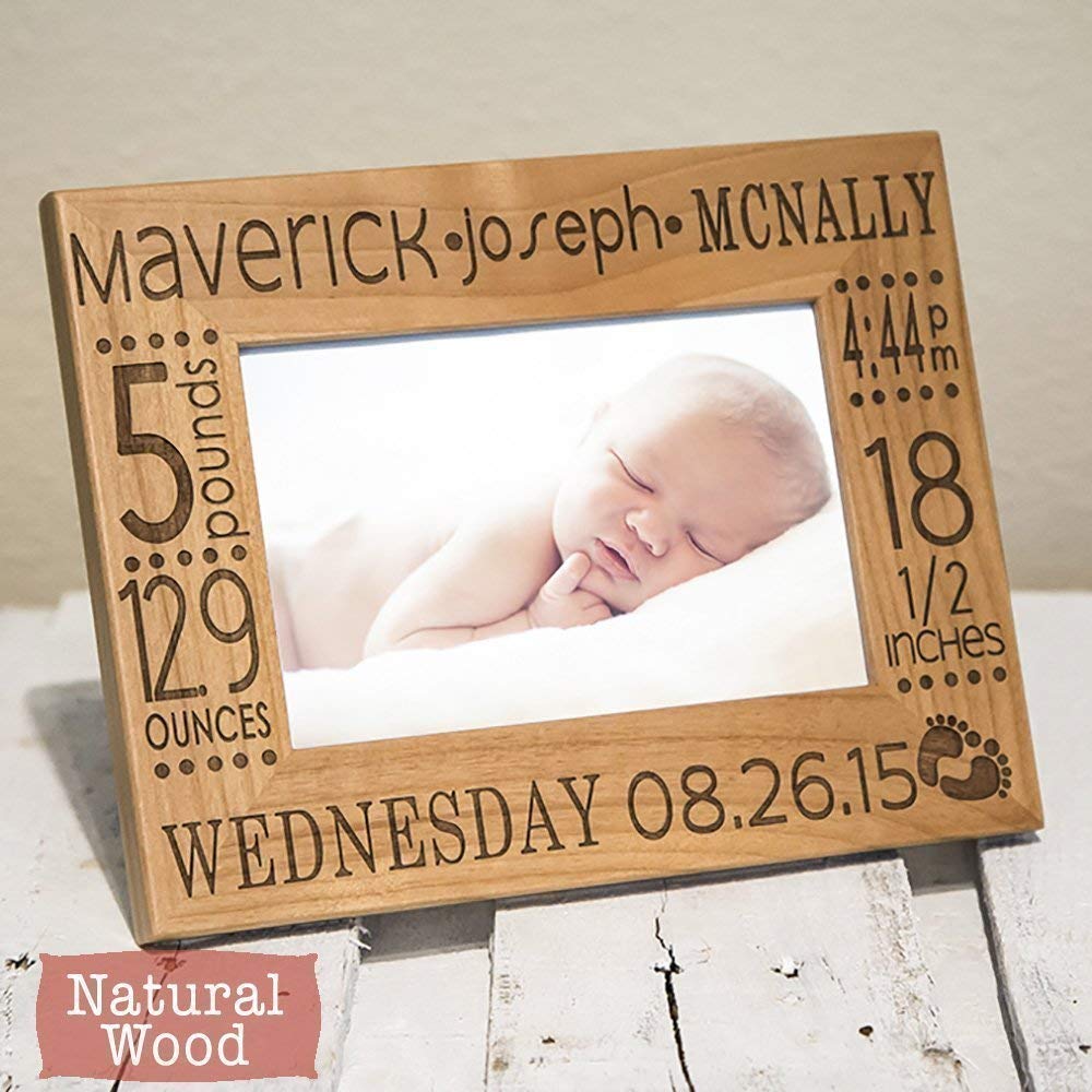Personalized Birth Announcement Picture Frame with Stats - Newborn Baby Picture Frame - Nursery Decor - Gift for New Parents - Custom Baby Frame - Newborn Frame - Birth Information Frame