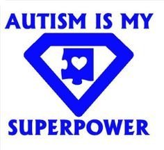 Autism is My Super Power Puzzle Piece Decal Vinyl Sticker Auto Car Truck Wall Laptop 6" Wide - Blue Color