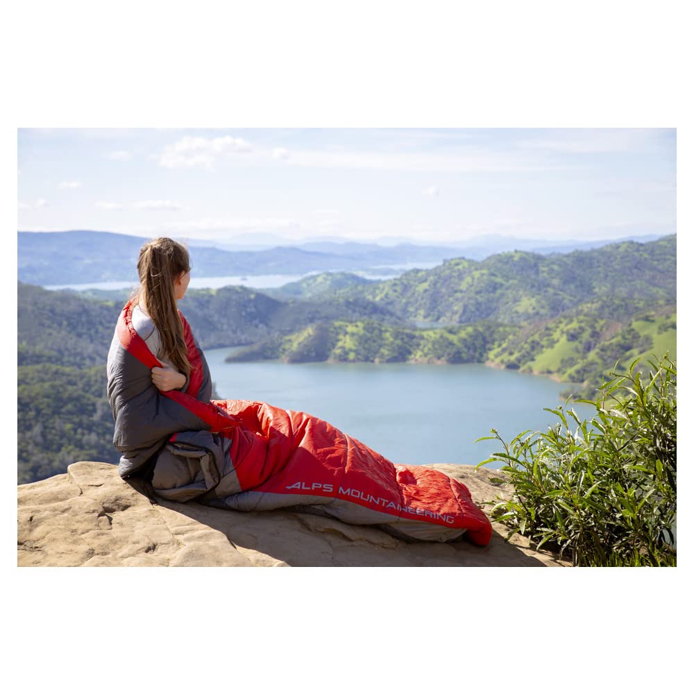 ALPS Mountaineering Cinch +20 Sleeping Bag Flame Red/Coal, 82" x 35", 20
