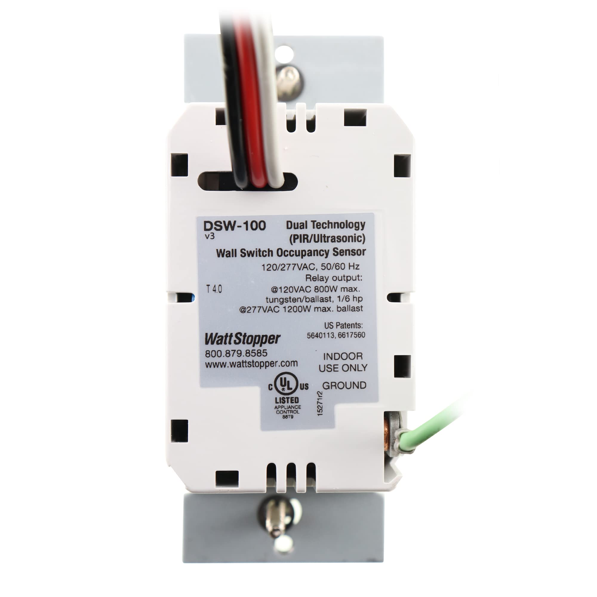 Watt Stopper DSW-100-W Dual Technology Wall Switch Sensor