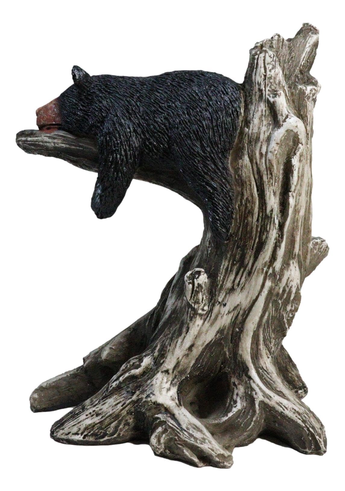 Ebros Lazy Days of Summer Black Bear Sleeping On Tree Branch Statue Wildlife Forest Rustic Cabin Decor Bear Figurine