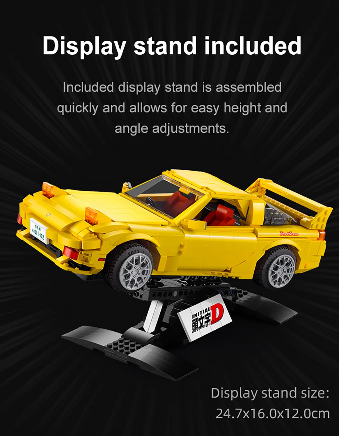 dOMOb Mazda RX-7 FD3S Car Building Kit – Initial-D 25th Anniversary – Realistic Model 1:12 Simulated Build – 1655 pcs Blocks – CaDA Bricks Toys for 8+ Age Kids & Adults – for Boys, Hobbyist, Collector