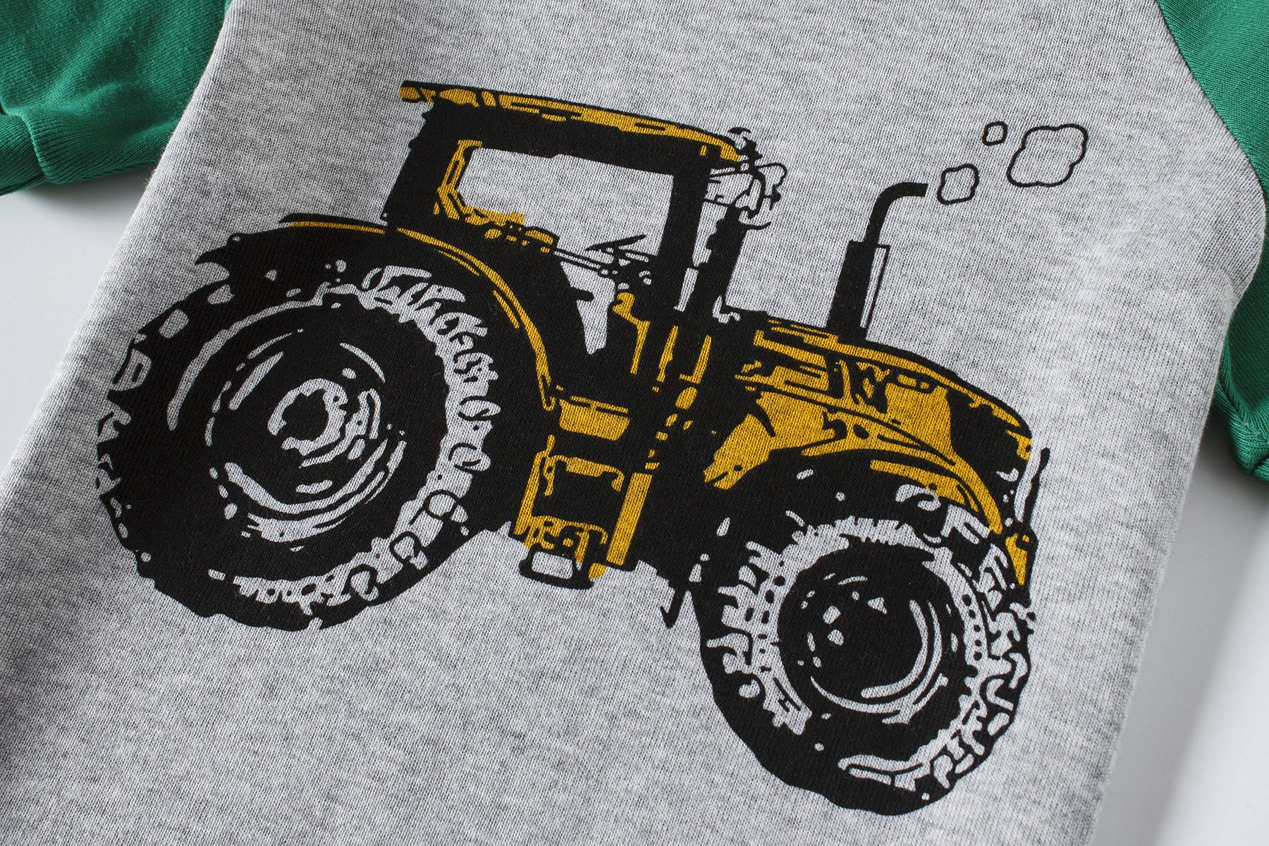 Family Feeling Tractor Little Boys Short Sleeve Pajamas Sets 100% Cotton Summer Pyjamas Kids Pjs Size 4T Tractor