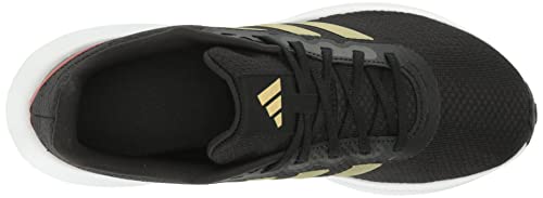 adidas Men's Run Falcon 3.0 Shoes Sneaker, Core Black/Gold Metallic/Better Scarlet, 10.5