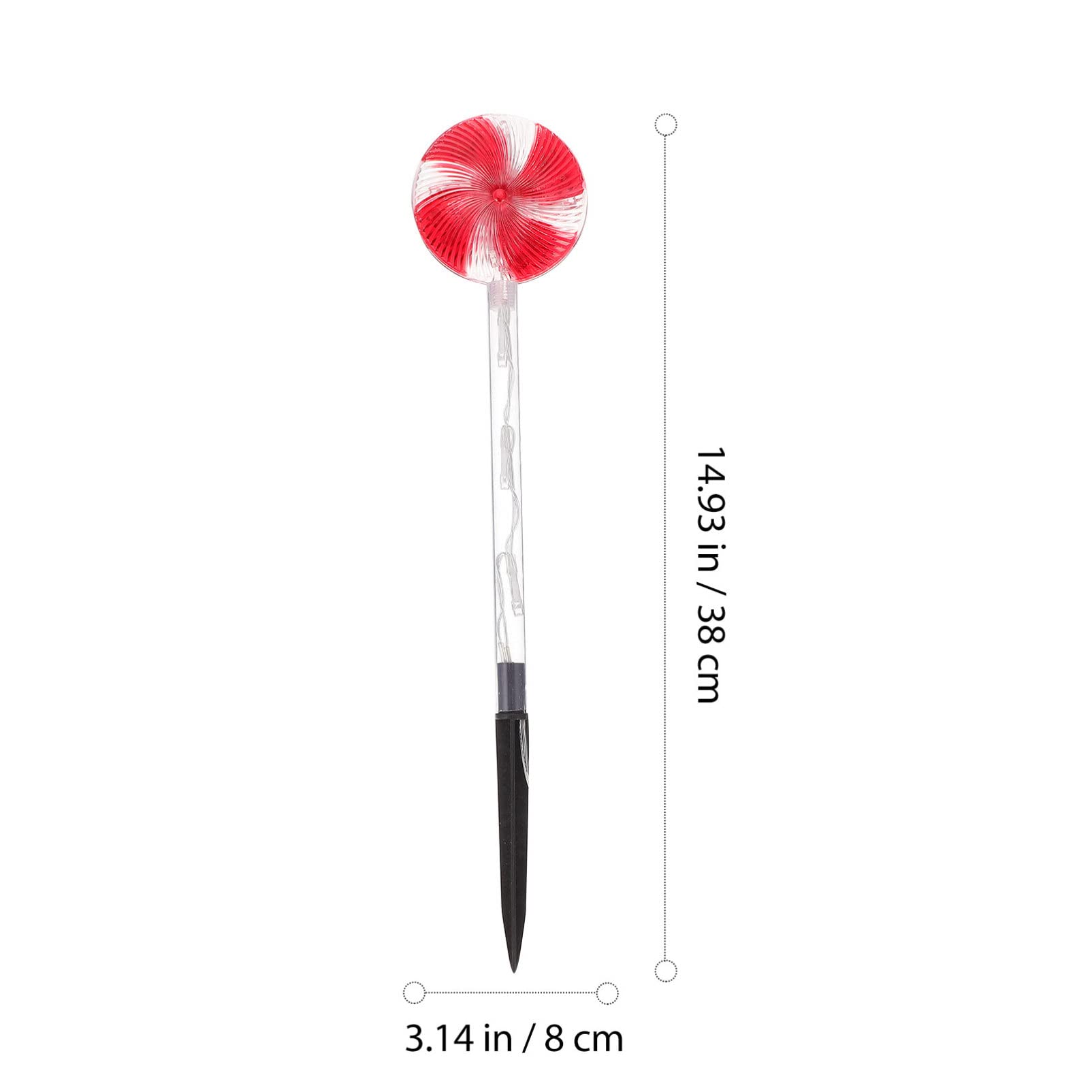 PRETYZOOM Solar Pathway Lights 1 Set Christmas Pathway Marker Light LED Solar Powered Xmas Candy Lollipop Ground Plug Light Lollipops Peppermint Sign for Home Garden Patio Solar Lights