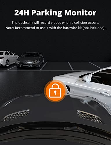 Kingslim D4 4K Dual Dash Cam with Built-in WiFi GPS, Front 4K/2.5K Rear 1080P Dual Dash Camera for Cars, 3" IPS Touchscreen 170° FOV Dashboard Camera with Sony Starvis Sensor, Support 256GB Max
