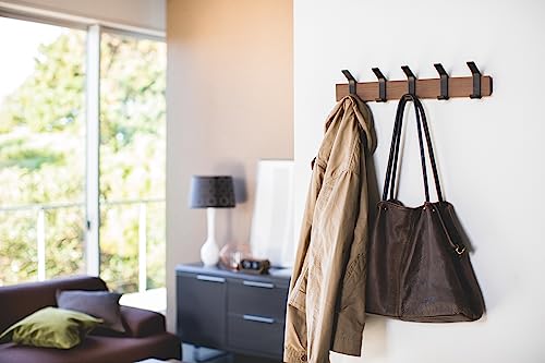 YAMAZAKI Wood home Rin Wall-Mounted Coat Hanger Brown