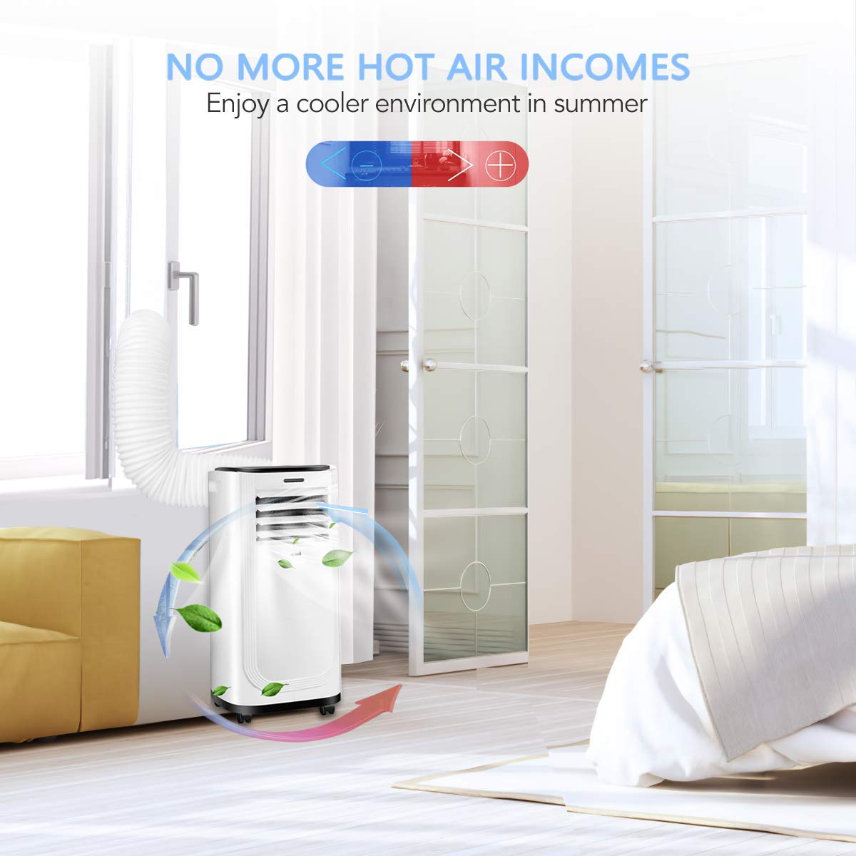 AGPTEK Window Seal for Portable Air Conditioner and Tumble Dryer, 300cm Air Exchange Guards with Zip & Hook Tape, Works with Every Mobile Air-Conditioning Unit