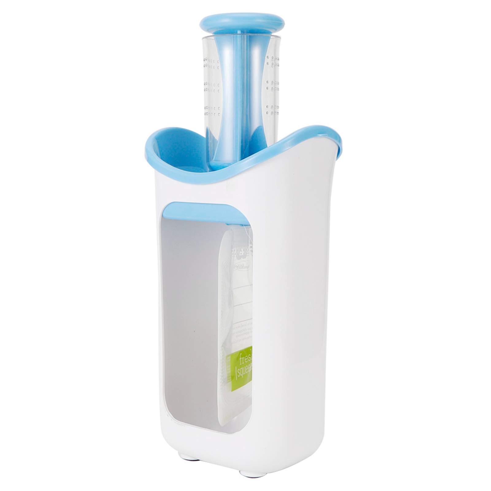 BORDSTRACT 30.5x13x9.5cm Reusable Food Pouches, BPA Free Pouch Filling Station for semi Solid Homemade Organic Food (Blue)
