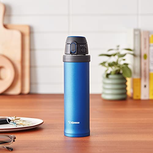 Zojirushi SM-QHE60AK, Flip-and-Go Stainless Mug, 20-Ounce, Cobalt Blue