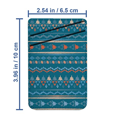 Diascia Pack of 2 - Cellphone Stick on Leather Cardholder ( Ethnic Boho Print Pattern Pattern ) ID Credit Card Pouch Wallet Pocket Sleeve