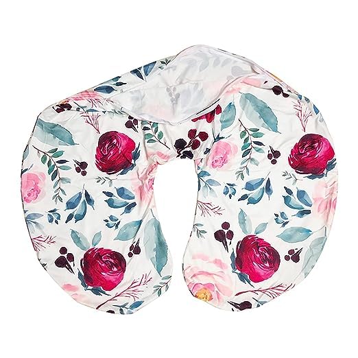 AOKLEY 2 Pack Baby Nursing Pillow Cover Newborn U-Shaped Breastfeeding Pillowcase Cushion Cover Stretchy Replaceable Forest&Floral Pillow Cover Slipcover 22.5x18