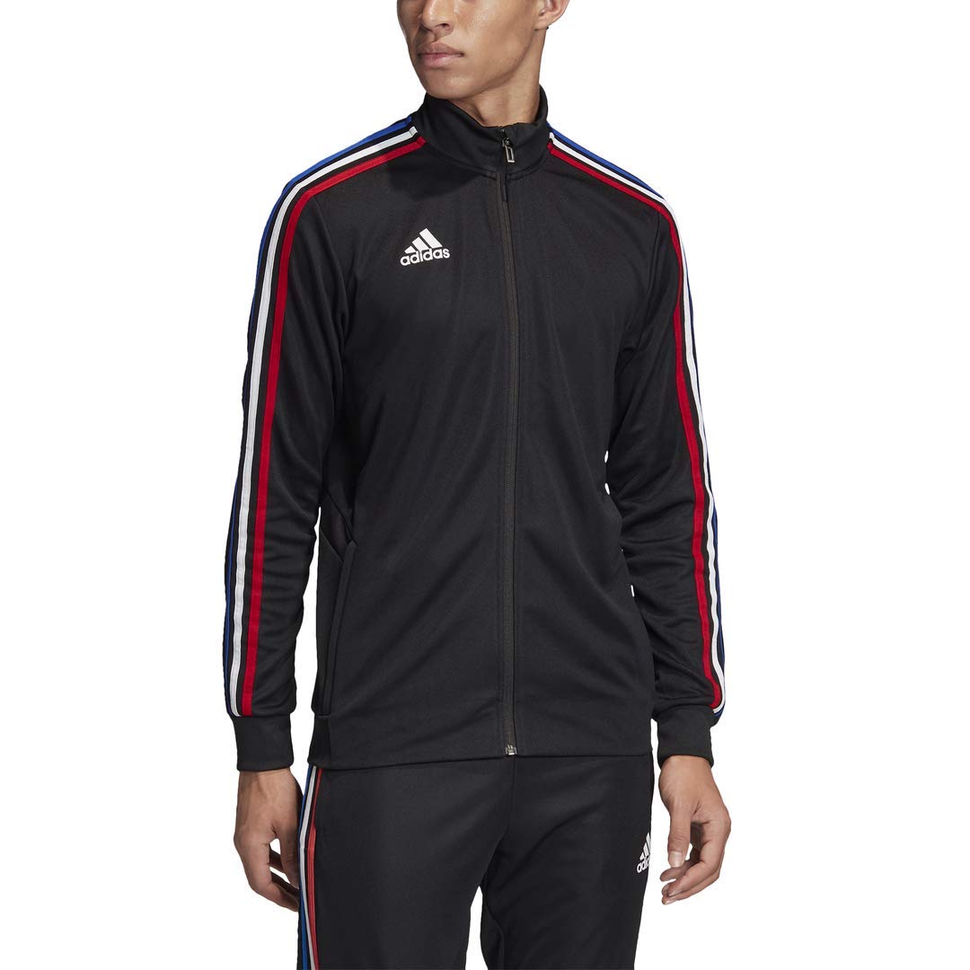 adidas Men's Soccer Tiro Track Jacket Black/Power Red/White/Bold Blue Small