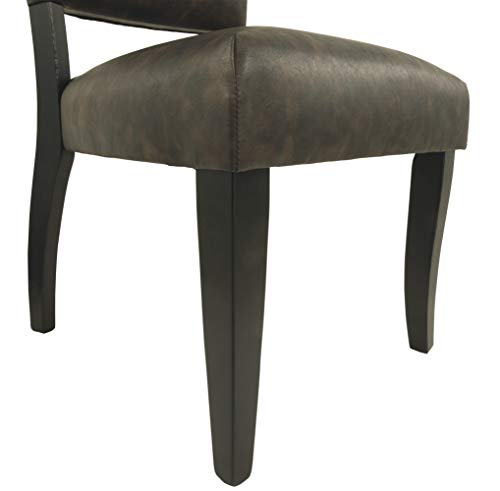 Signature Design by Ashley Sommerford Urban Farmhouse Faux Leather Upholstered Dining Chair, 2 Count, Dark Brown