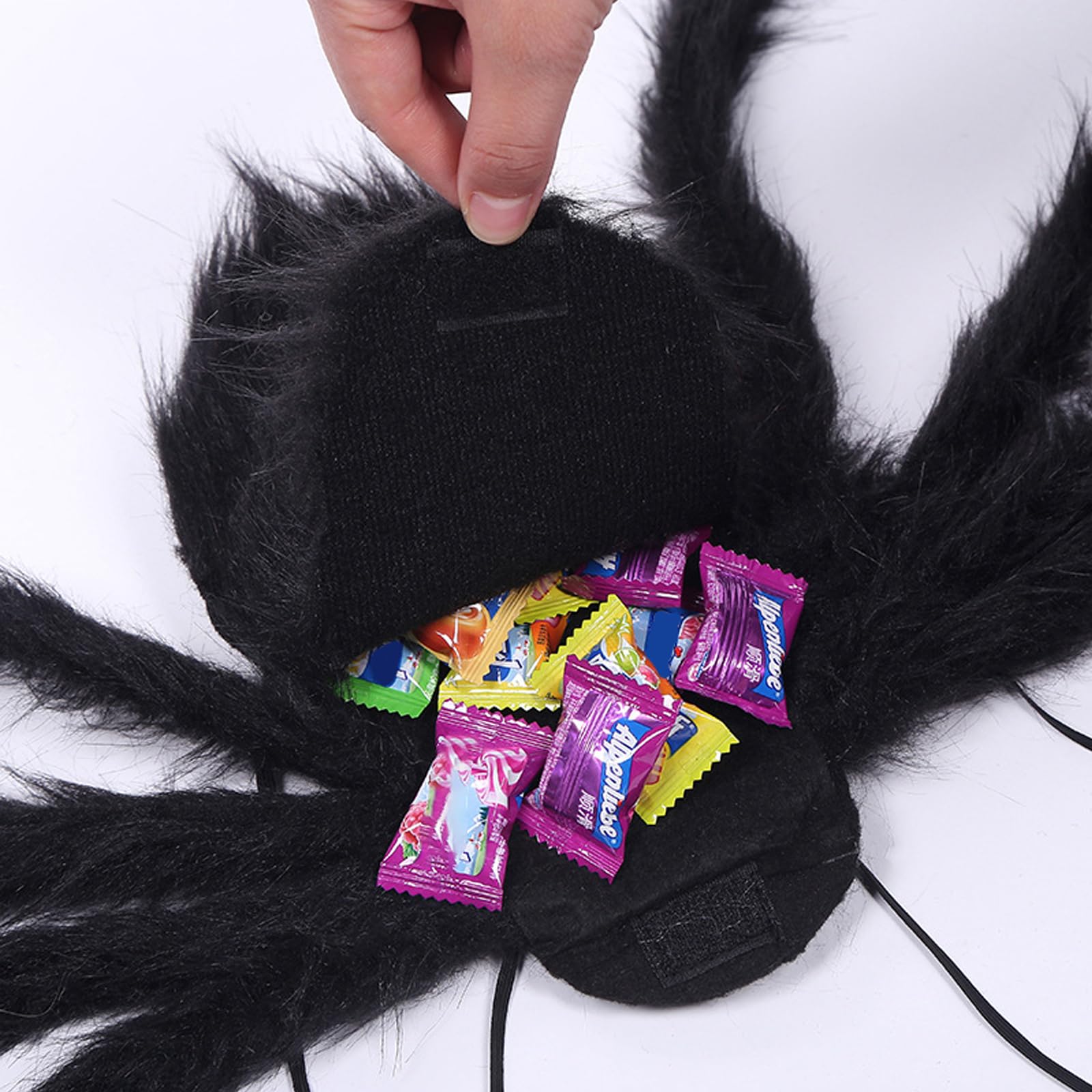 Airsnigi 2 Pack Halloween Spider Backpack for Adults, Halloween Giant Spider Backpack Candy Bag for Adults Fake Realistic Hairy Spider Backpack Indoor Outdoor Yard Party