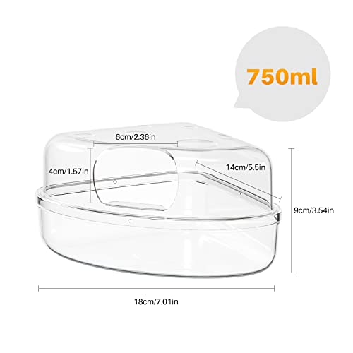 BUCATSTATE Hamster Sand Bath Box - Transparent Critter's Litter Box Sand Bath Shower Room & Digging Container Heighten Version for Guinea Pig Mice Gerbils or Other Small Pets (Small, Transparent)
