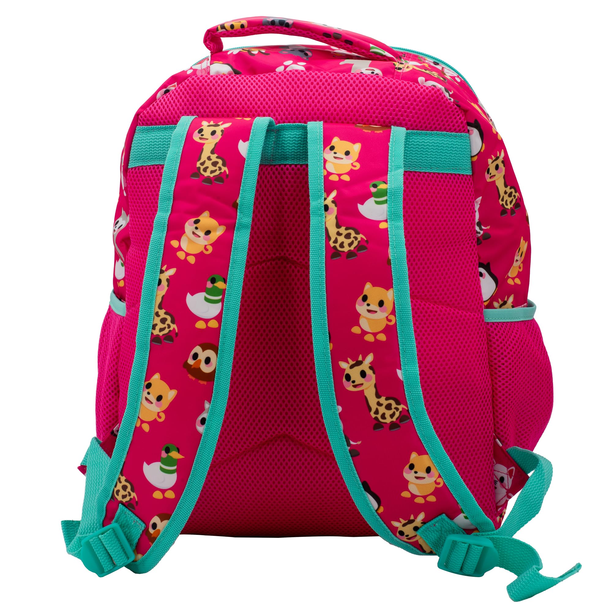 AI ACCESSORY INNOVATIONS Roblox Adopt Me Backpack for Girls, School Bag with Front Pocket and Allover Character Print, 16” Gaming Bookbag, Pink