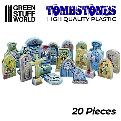 Greenstuff World Miniature Accessories: Tombstones Graveyard Terrain Set