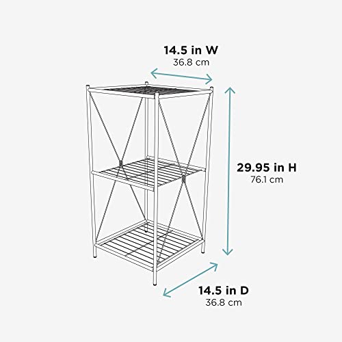 Zenna Home Floor Stand, Black Cross-Style