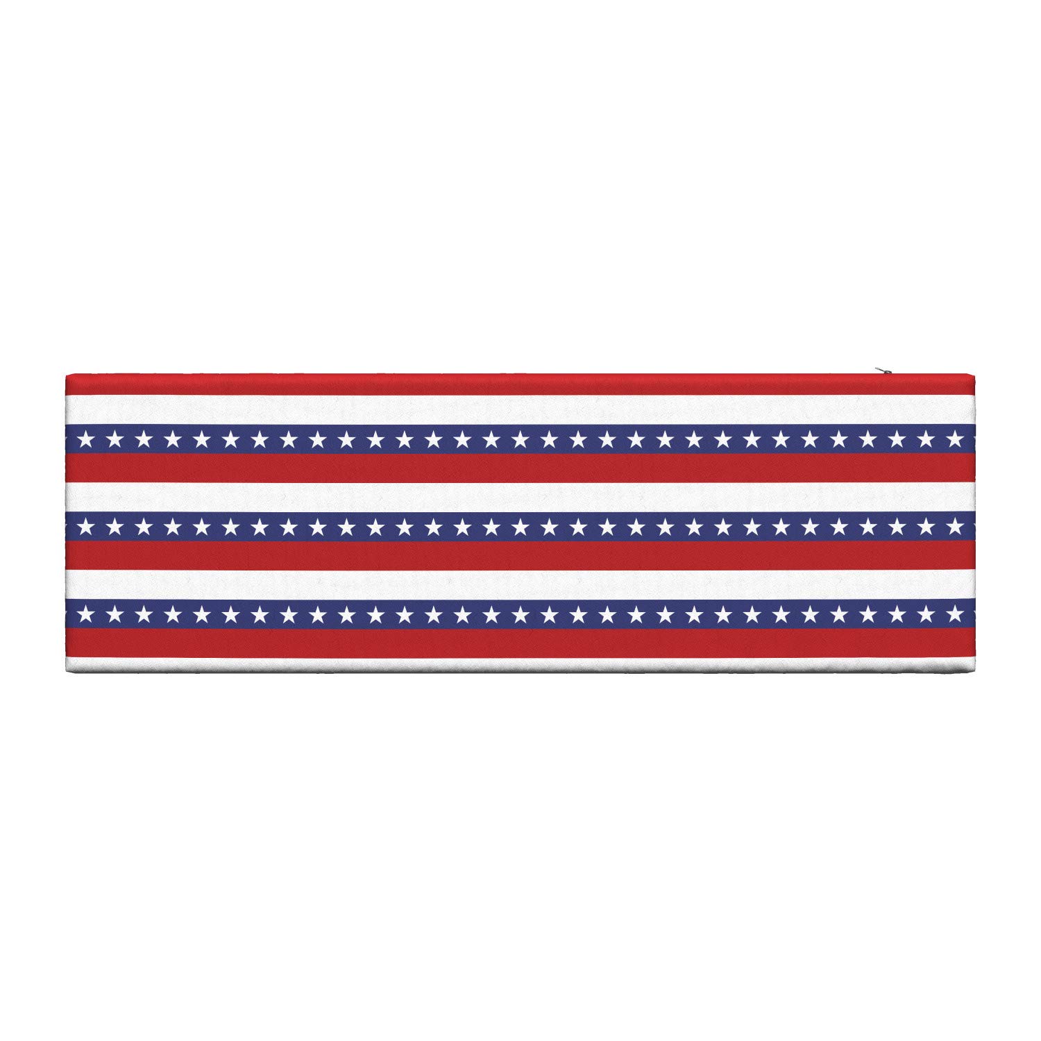 Ambesonne 4th of July Bench Cushion, Stars and Stripes Pattern American Flag Inspired Patriotic Theme, Standard Size Foam Pad with Decorative Fabric Cover, 45" x 15" x 2", White Blue