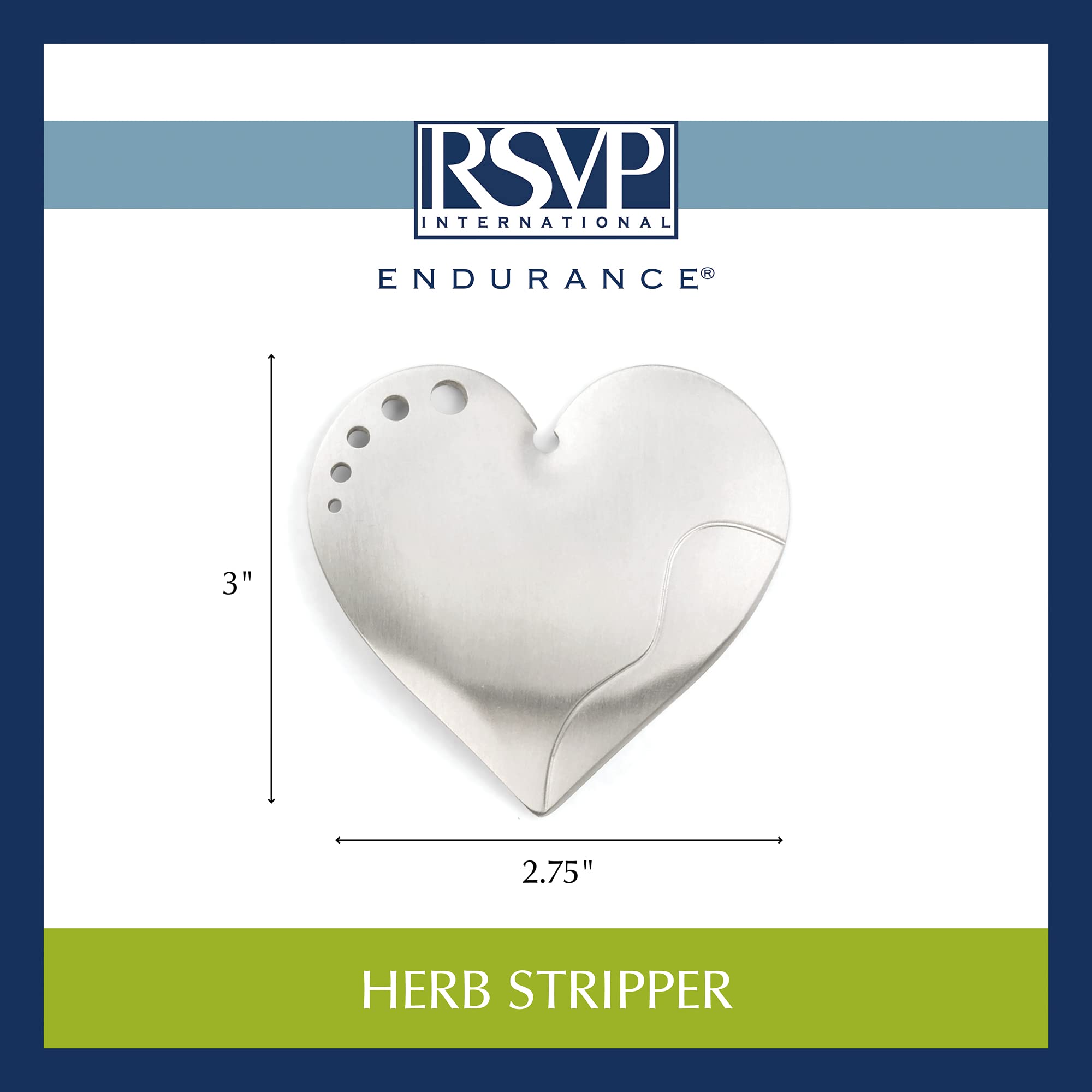 RSVP International Endurance Kitchen Collection Herb Stripper, 3" x 0.25" x 2.75", Stainless Steel